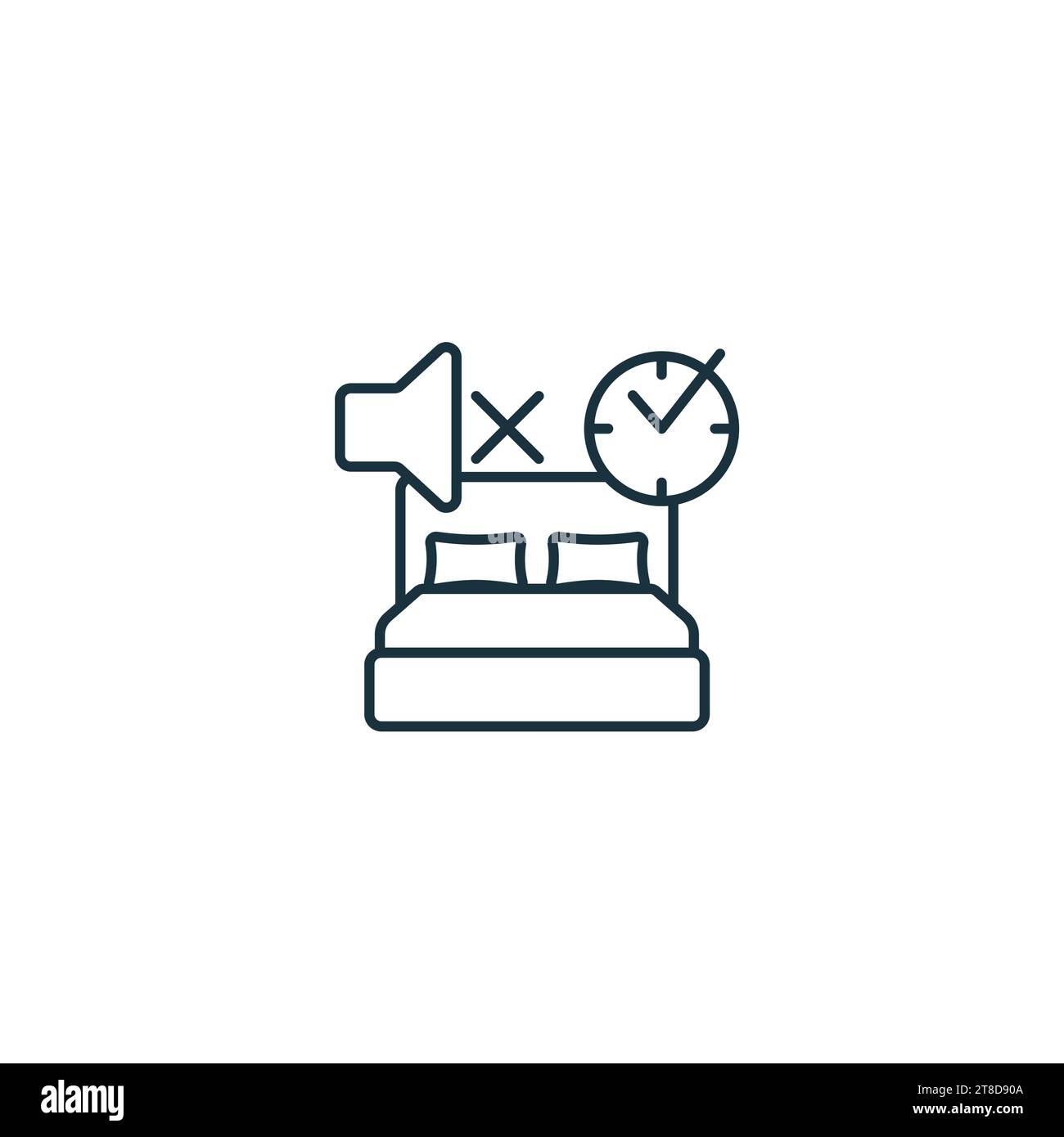 Sleep hygiene outline icon. Monochrome simple sign from mental health ...