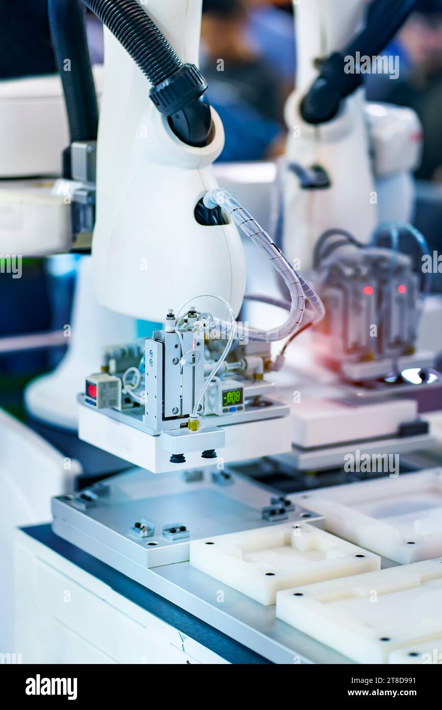 automatic pneumatic piston sucker unit on industrial machine,automation ...