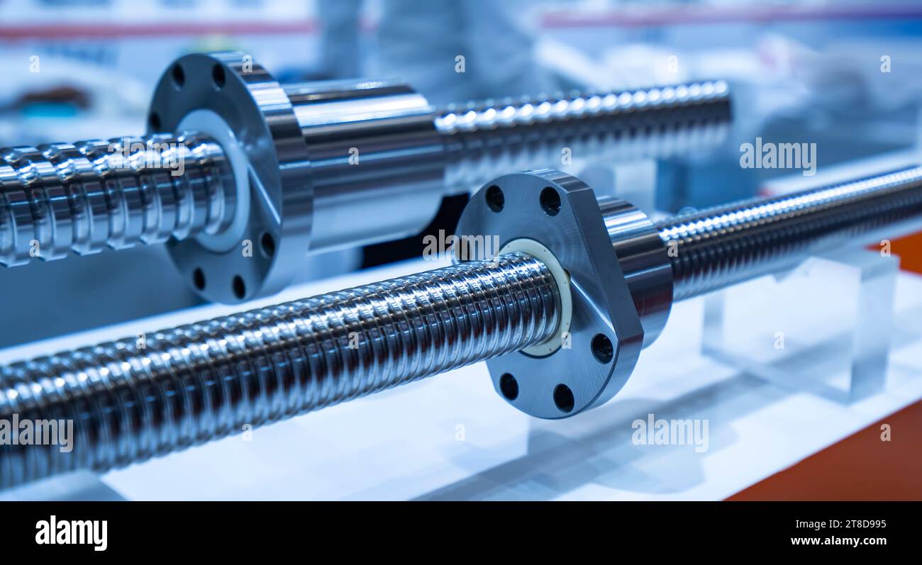 Steel rod with a screw thread and a metal round for industrial ...