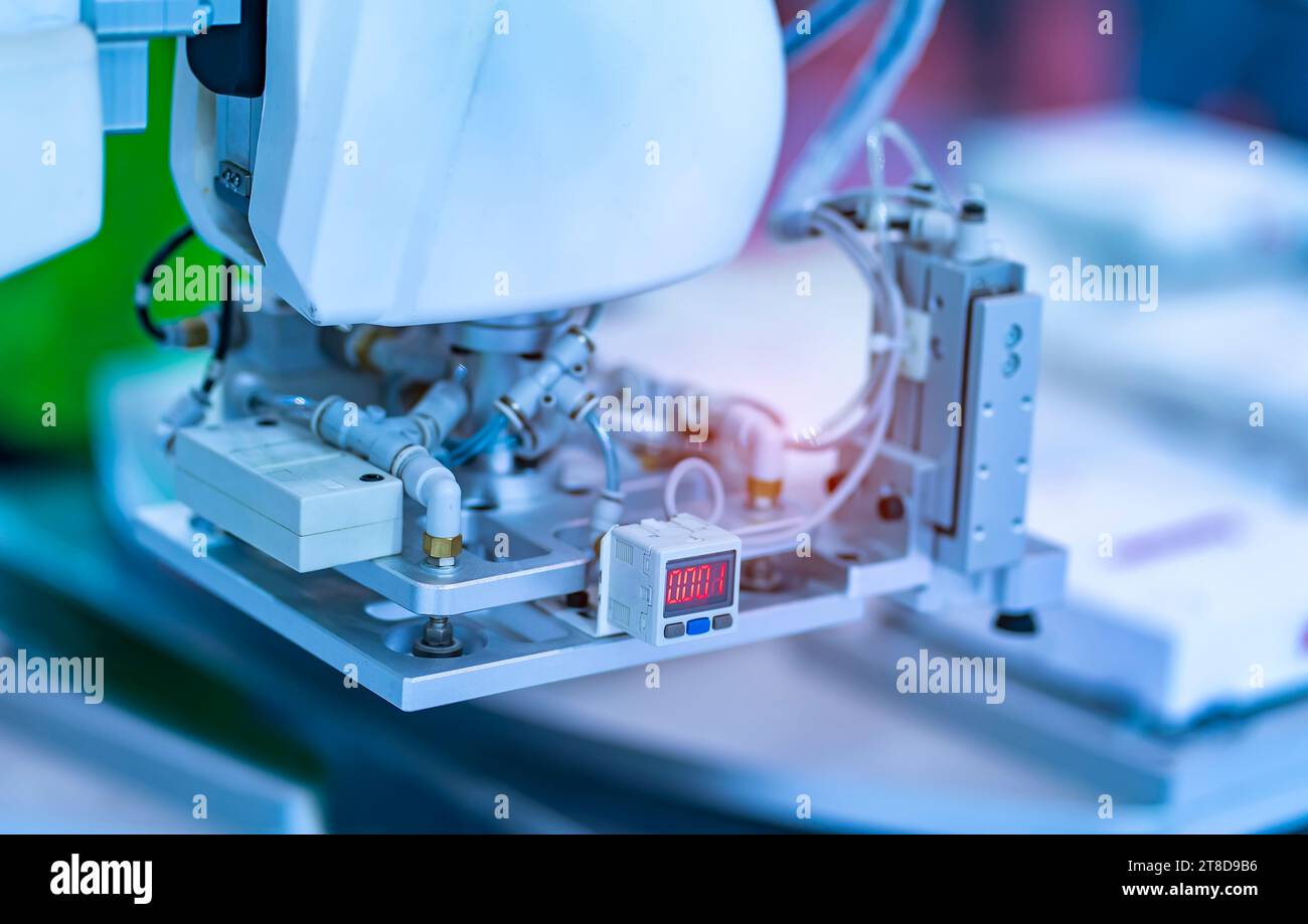 automatic pneumatic piston sucker unit on industrial machine,automation ...