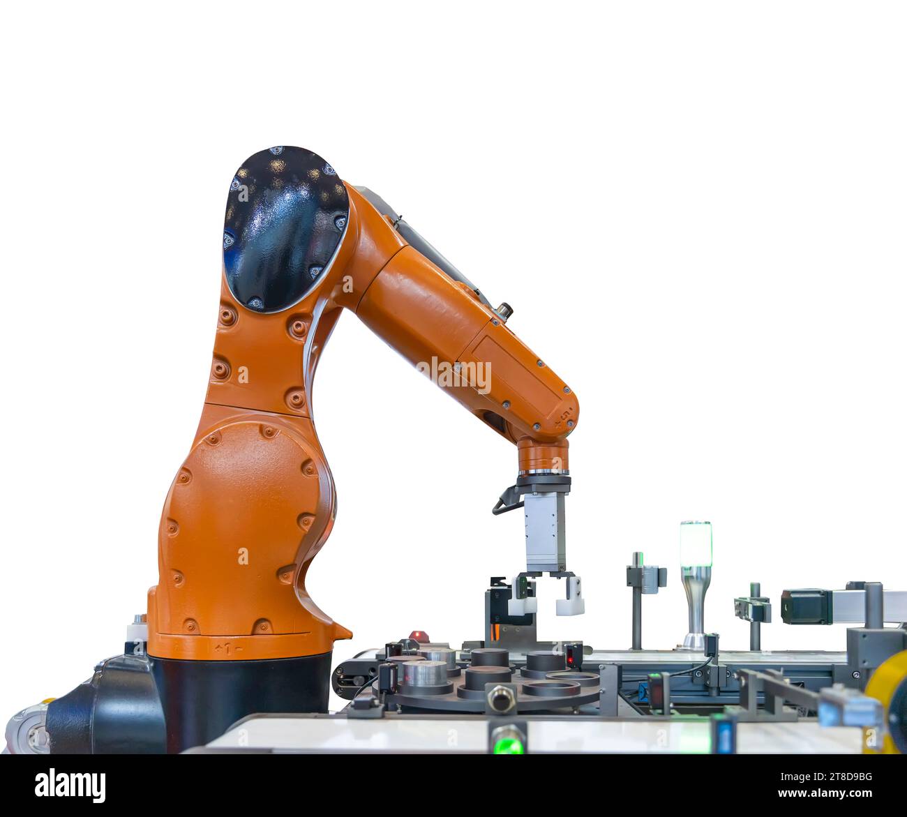 isolate of robot arm on white background Stock Photo - Alamy