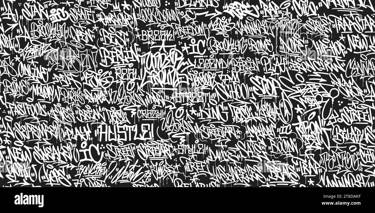 Seamless Dark Abstract Hip Hop Street Art Graffiti Style Urban ...