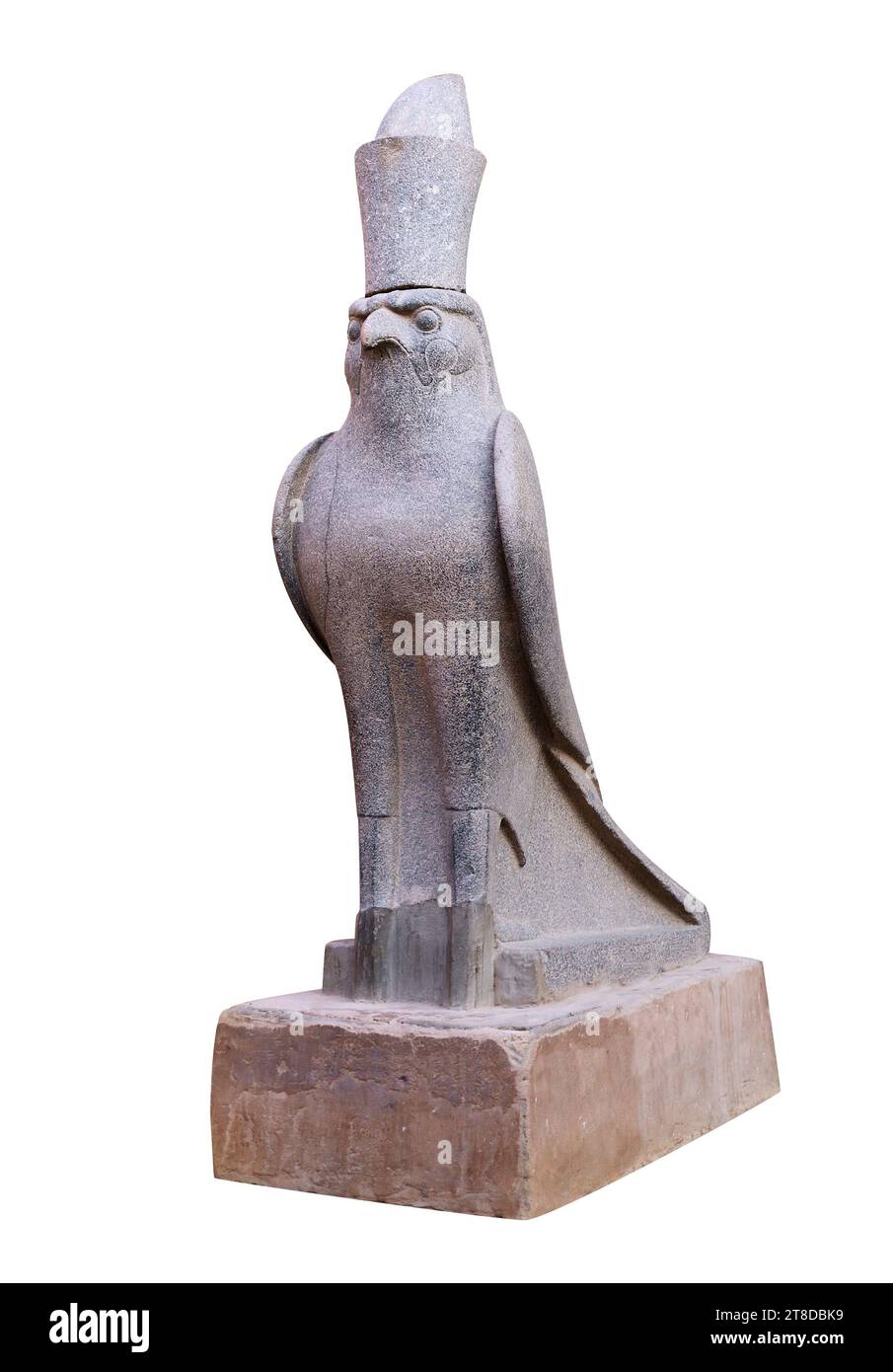Granite statue of God Horus falcon at entrance Temple of Horus, Edfu ...