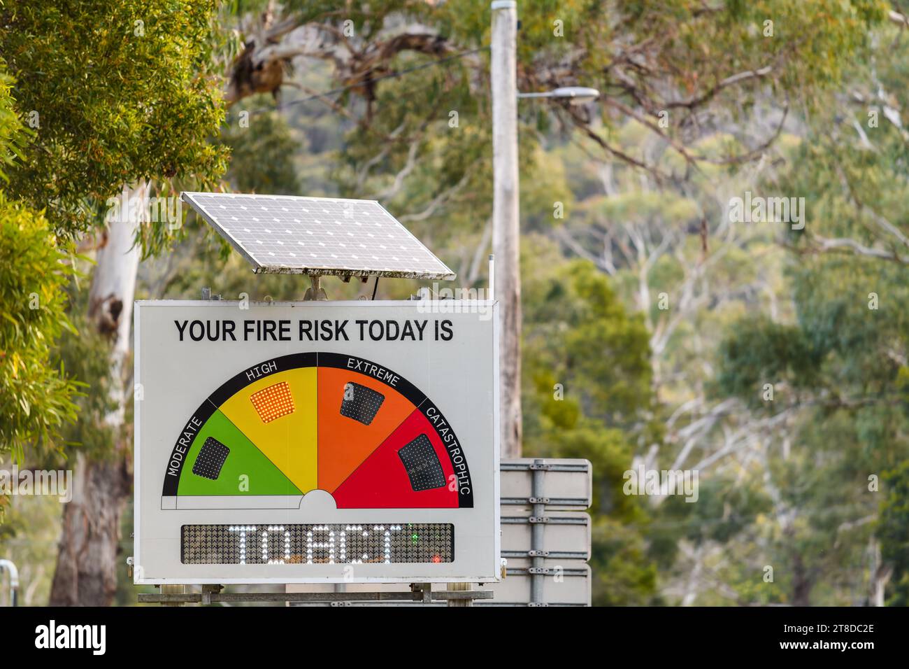 Solar powered fire danger status and bush fire risk sign installed on ...