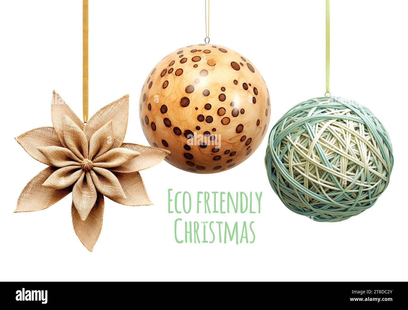 Eco friendly Christmas. Homemade Christmas ornaments made of natural ...