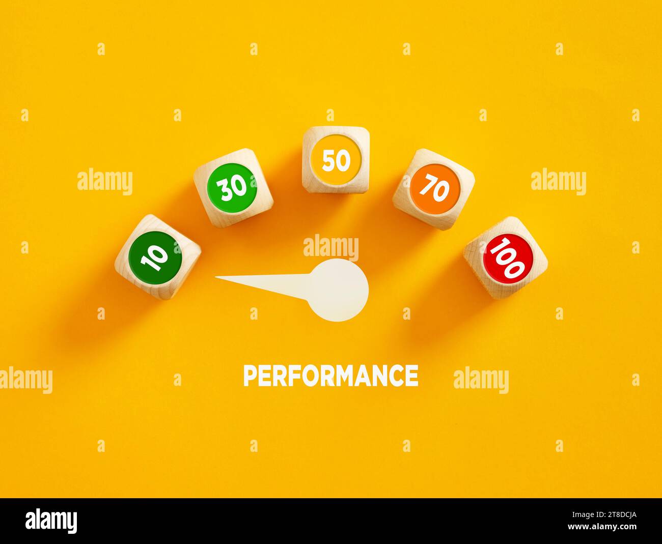 Speedometer with arrow indicating the lowest level of performance. Poor ...