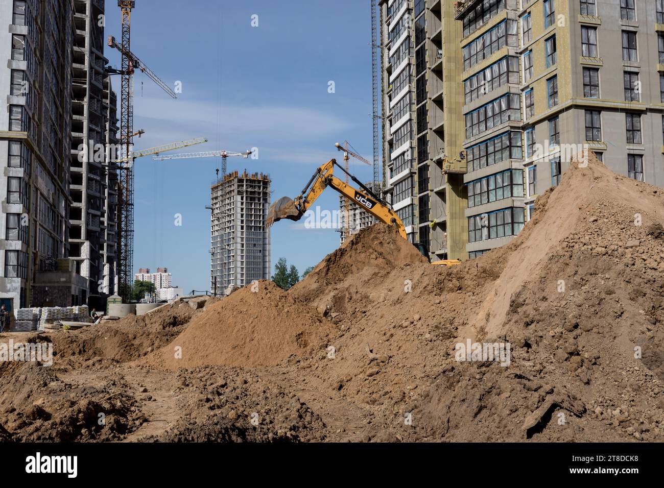 Minsk, Belarus, November 20, 2023 - modern excavator JCB. Industrial ...