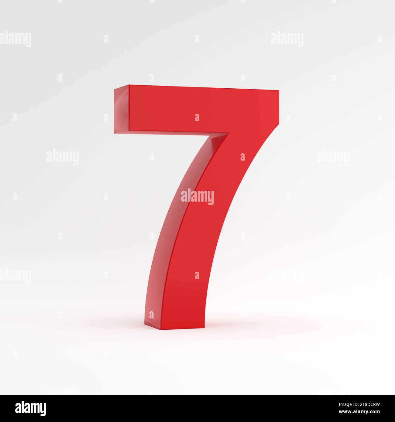 Red number seven 7 on white background. 3D render Stock Photo - Alamy
