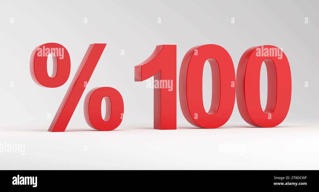 Full performance, complete and special offer concept. Red 100 percent ...