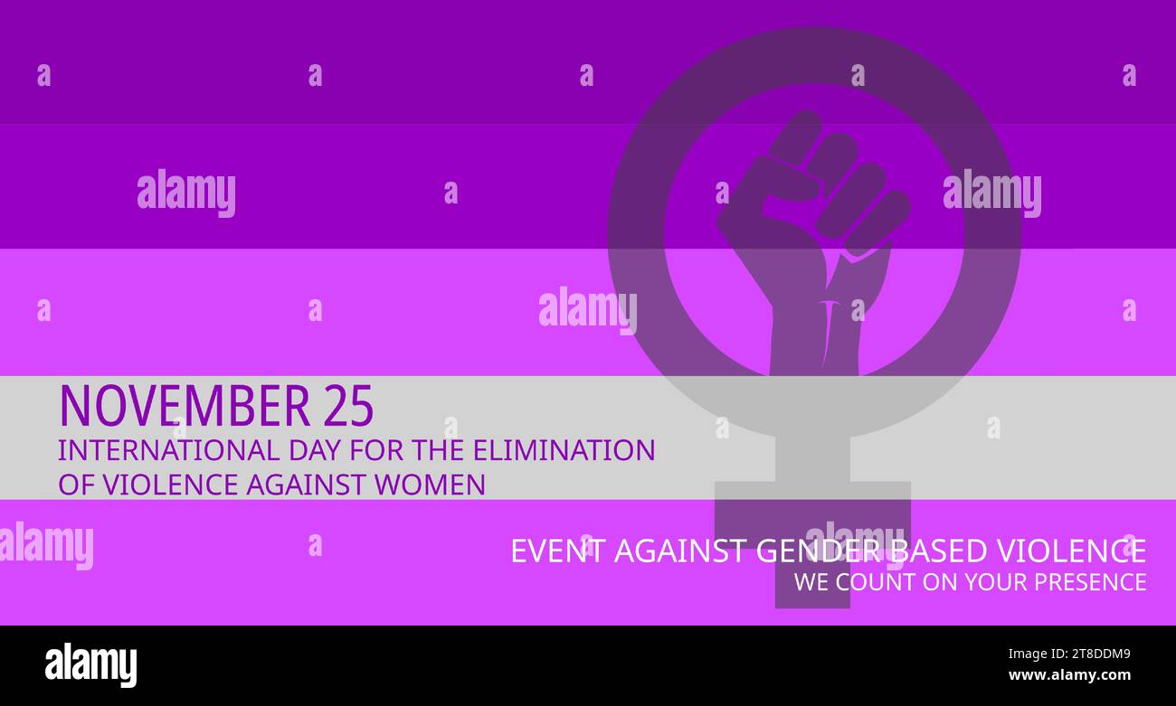 International Day for the Elimination of Violence against Women. Banner ...