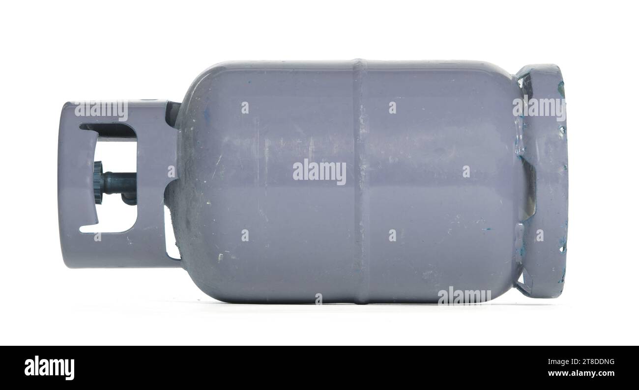 Large green gas cannister, isolated on white Stock Photo - Alamy