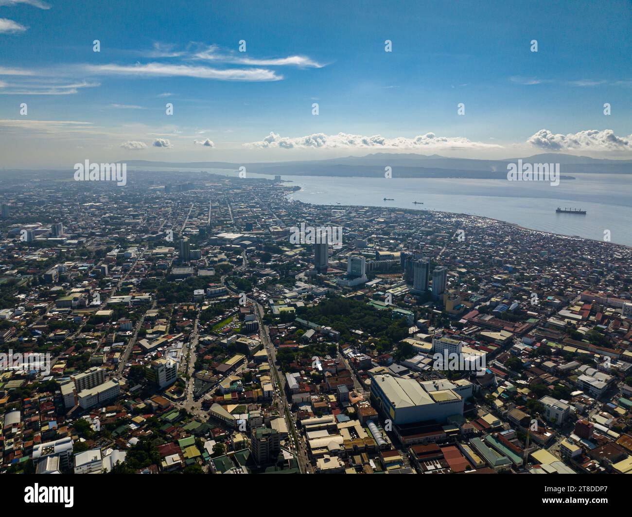 Davao City, the coastal city with modern buildings. Mindanao ...