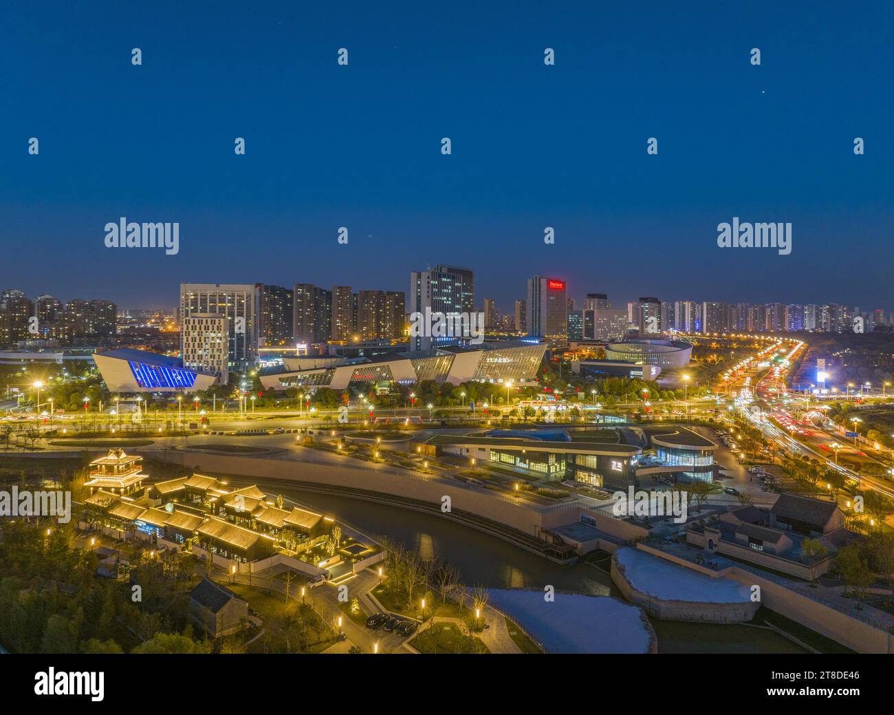 Aerial photo shows the Grand Canal Banzha Ruins Park in Huai'an City ...