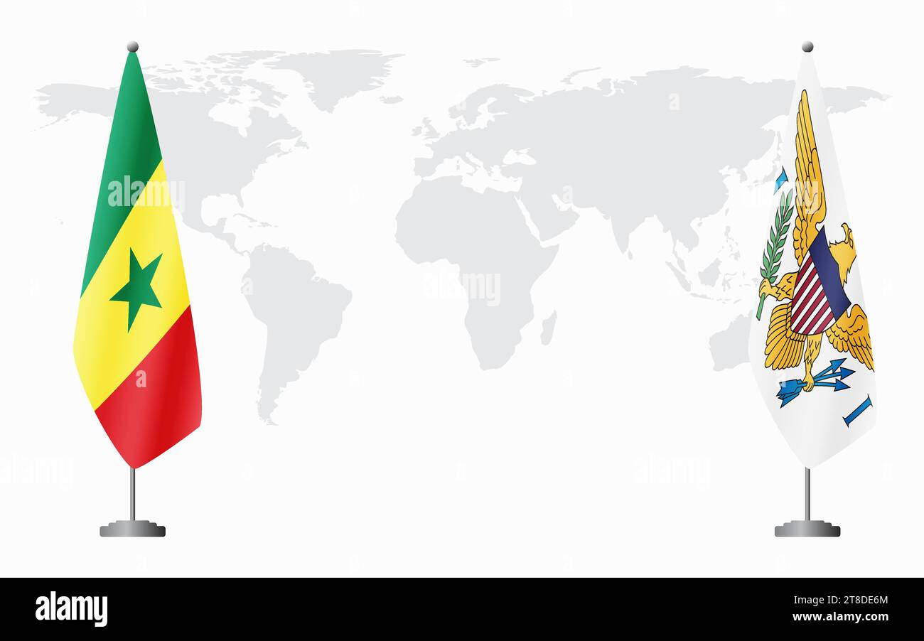 Senegal and United States Virgin Islands flags for official meeting ...