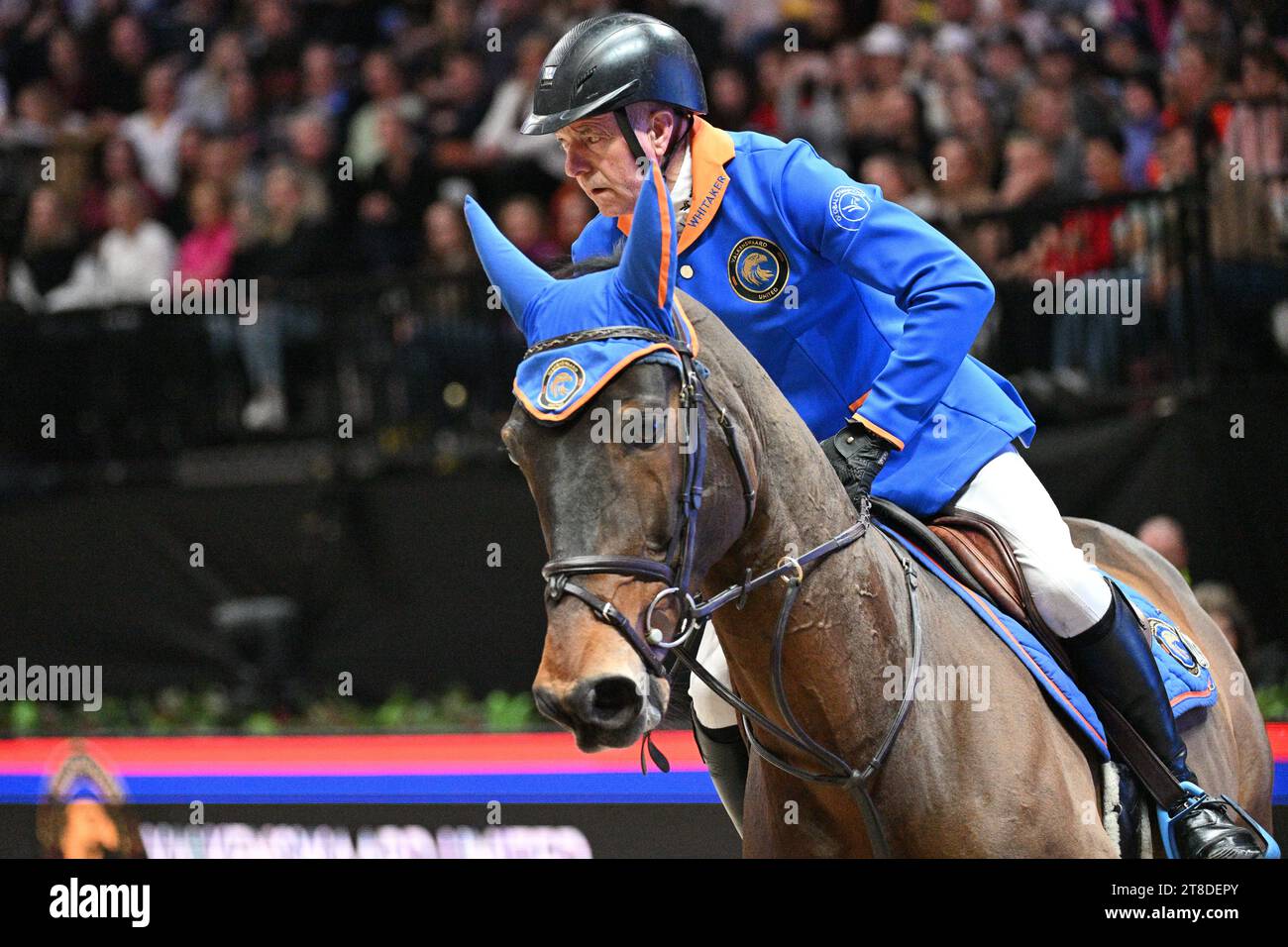 Prague, Czech Republic. 19th Nov, 2023. John Whitaker with his horse ...