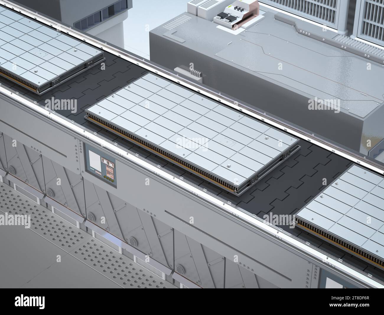 Automation battery manufacturing with 3d rendering electric car battery ...