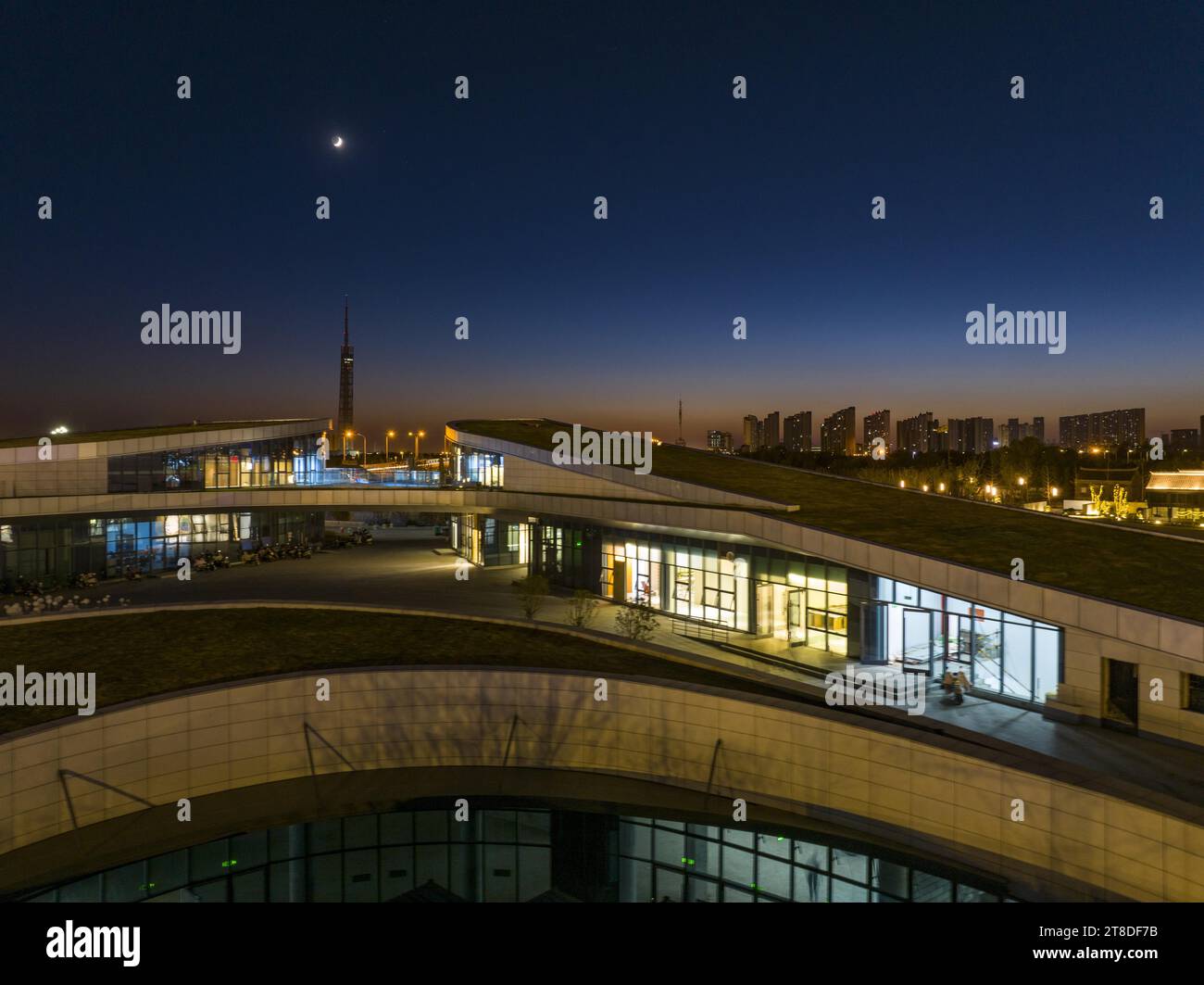 Aerial photo shows the Grand Canal Banzha Ruins Park in Huai'an City ...