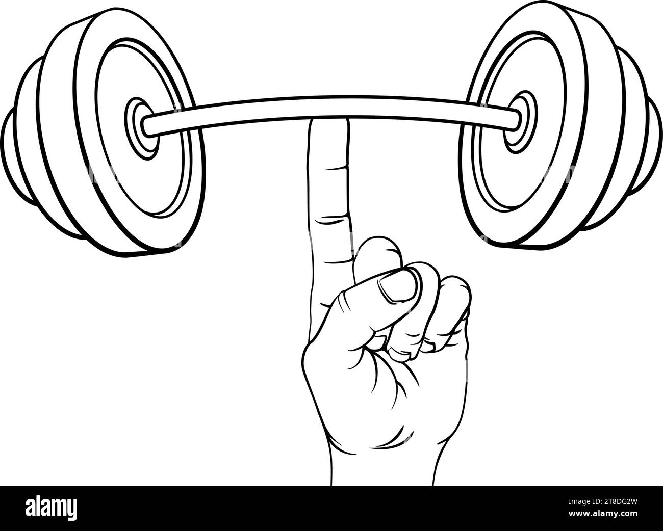 Weight Lifting Hand Finger Holding Barbell Concept Stock Vector Image ...