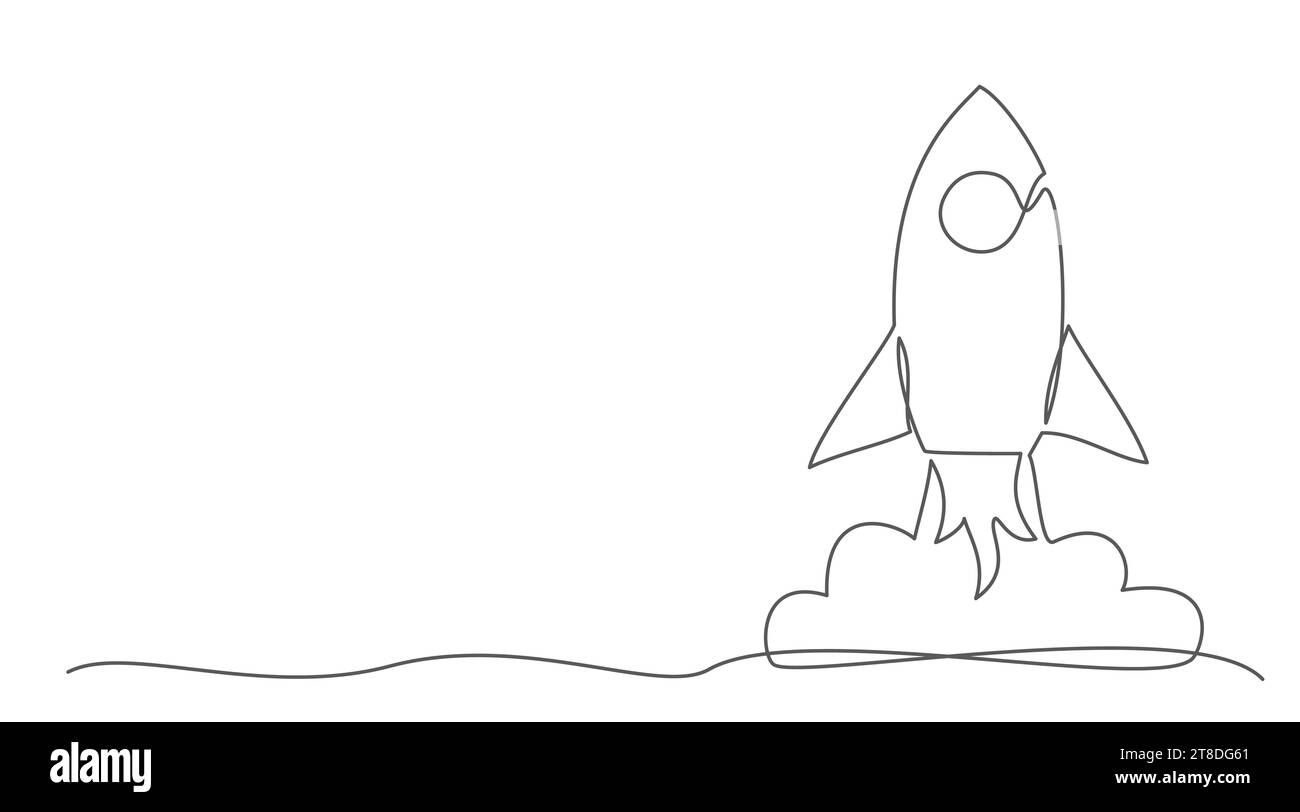 One line rocket space Cut Out Stock Images & Pictures - Alamy