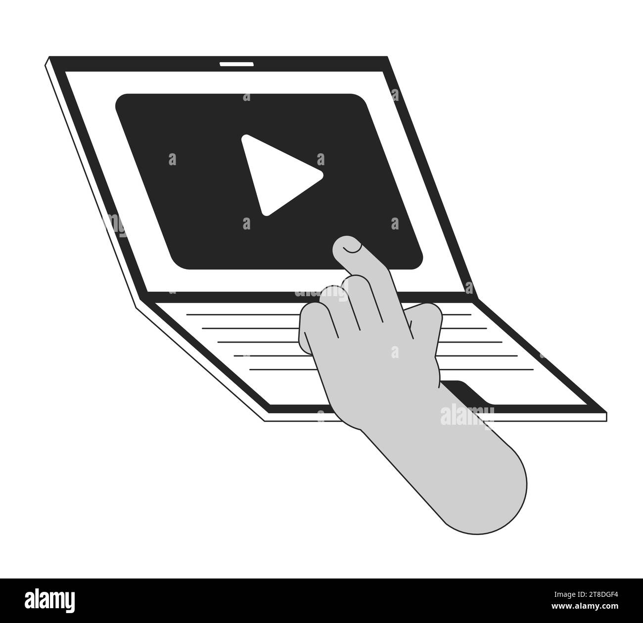 Person on laptop black screen Stock Vector Images - Alamy