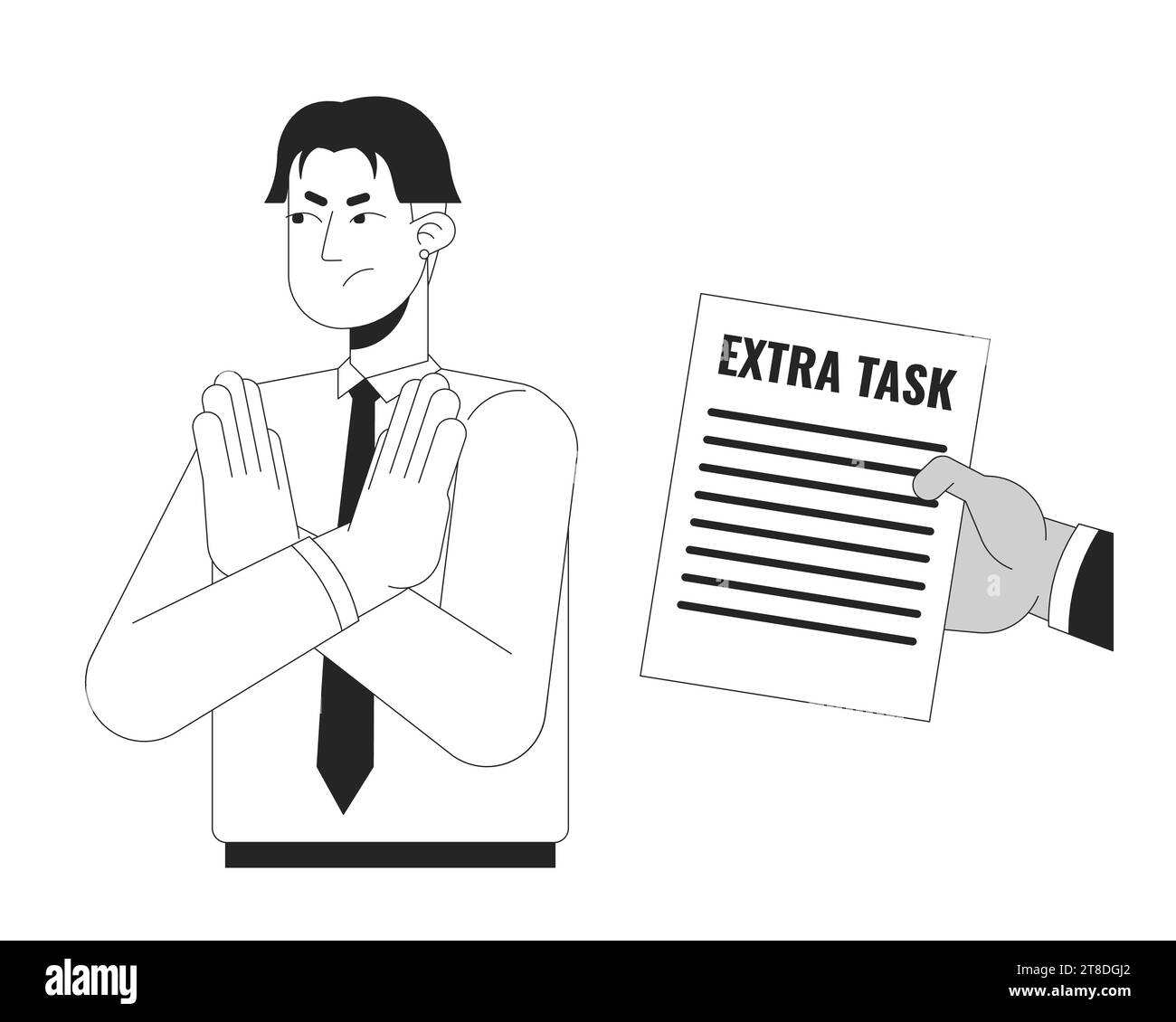 Rejecting extra task 2D linear illustration concept Stock Vector Image ... Rejecting extra task 2D linear illustration concept Stock Vector Image ...