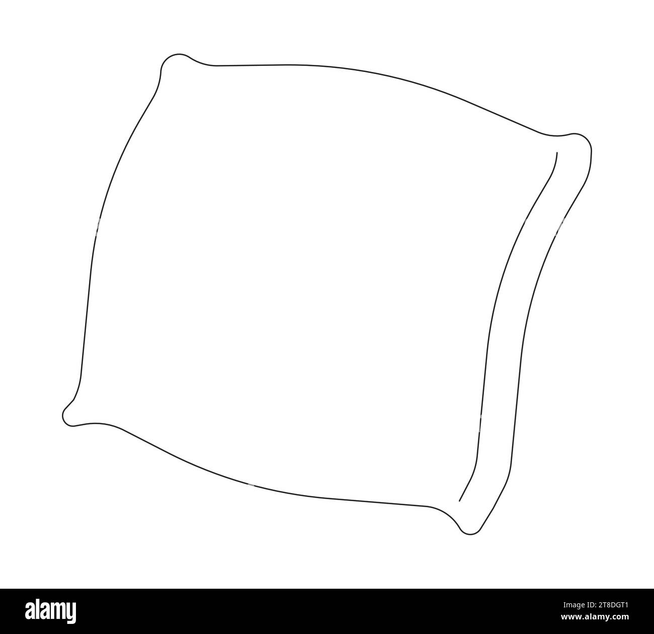 Bedding cushion black and white 2D line cartoon object Stock Vector ...