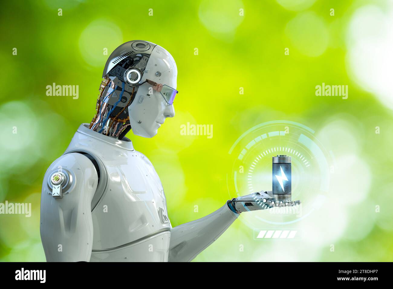 Automatic recharge battery with 3d rendering li-ion or rechargeable ...