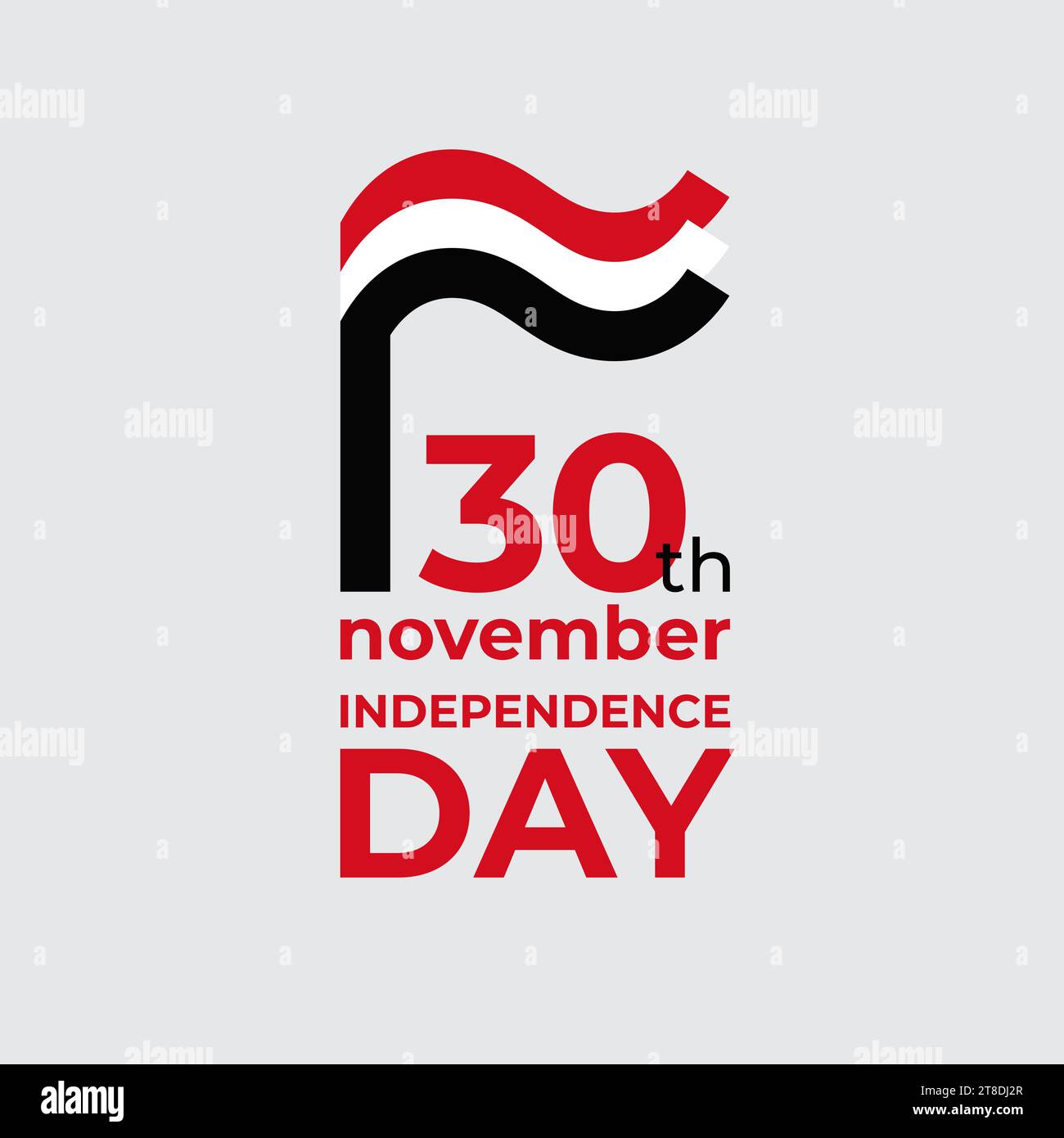 November 30, yemen independence day. Vector template with wavy yemeni ...