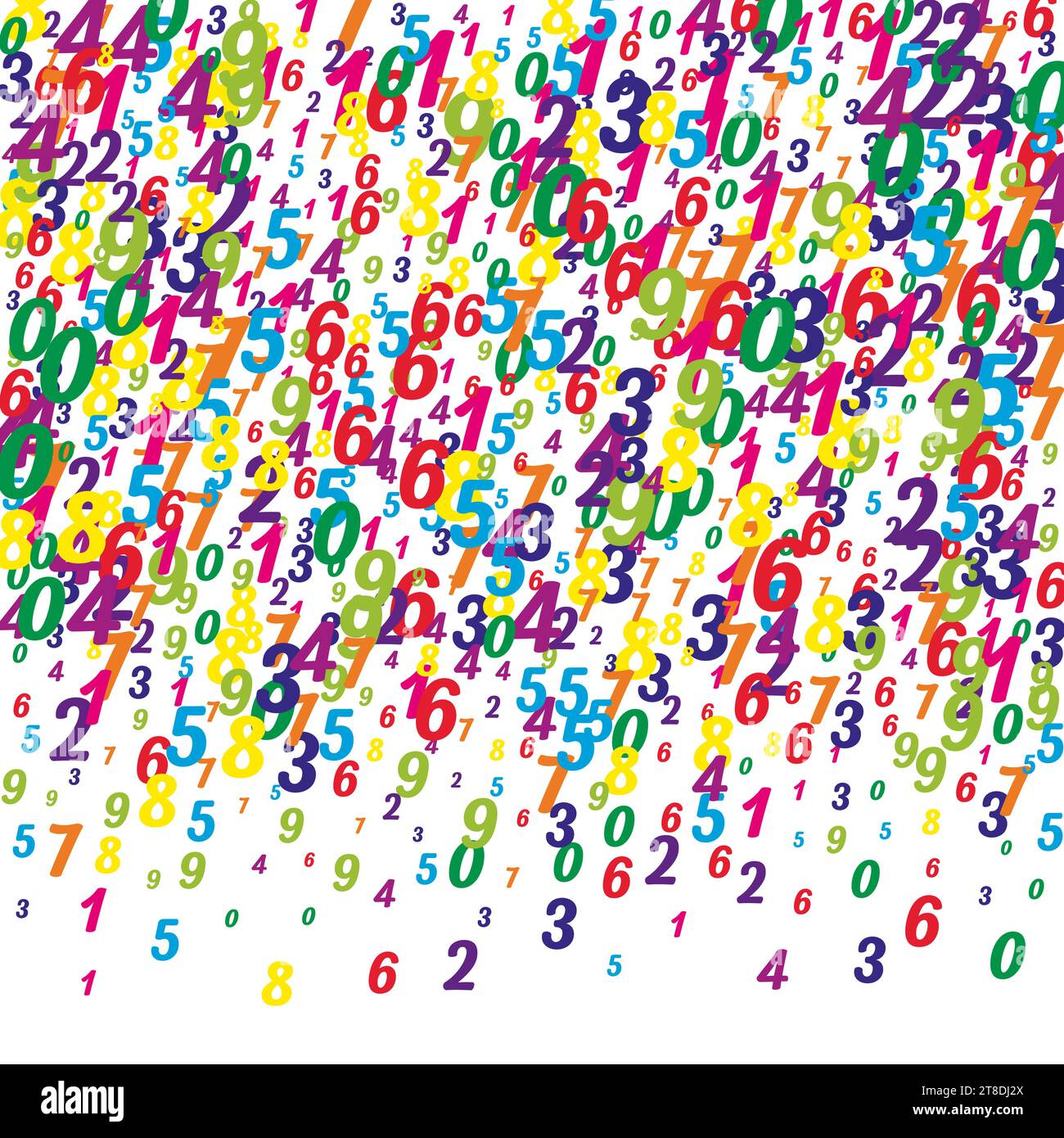 Concept of school background. Colorful childish numbers and digits ...