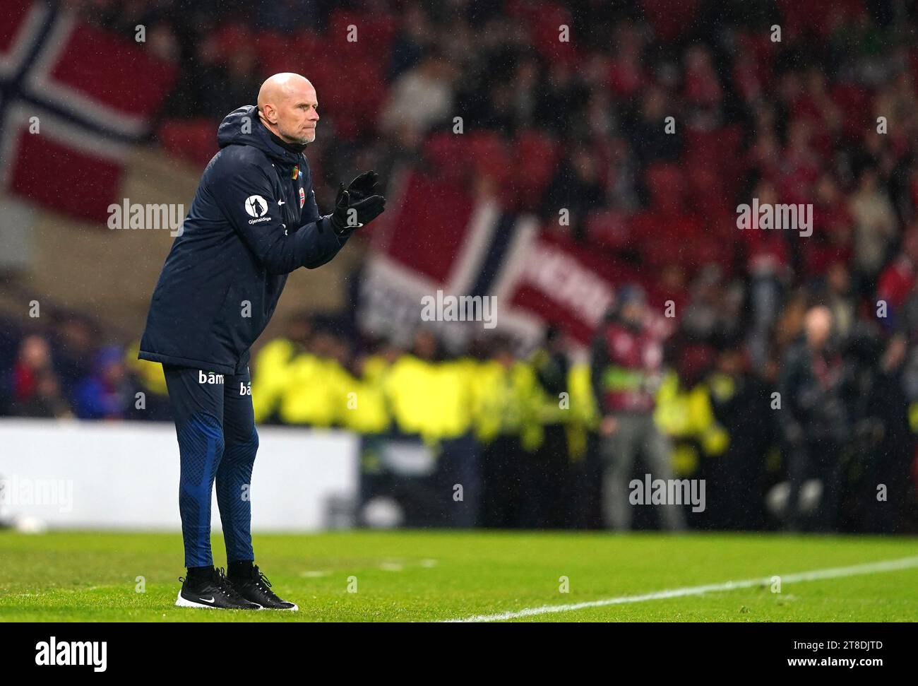 Norway head coach Stale Solbakken on the touchline during the UEFA Euro ...