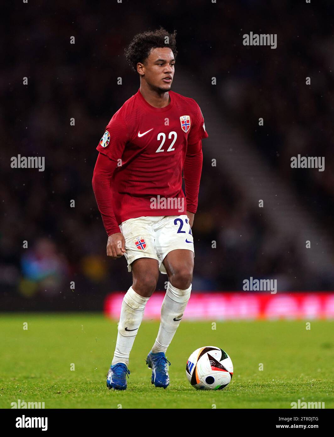 Norway's Oscar Bobb during the UEFA Euro 2024 Qualifying Group A match ...