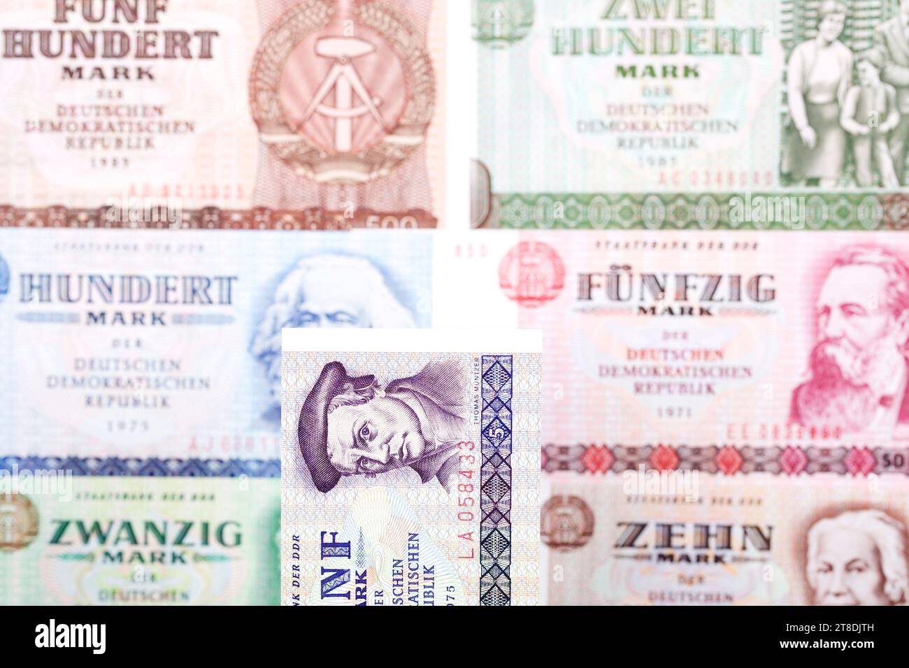 Old Eastern Germany money - Mark a business background Stock Photo - Alamy