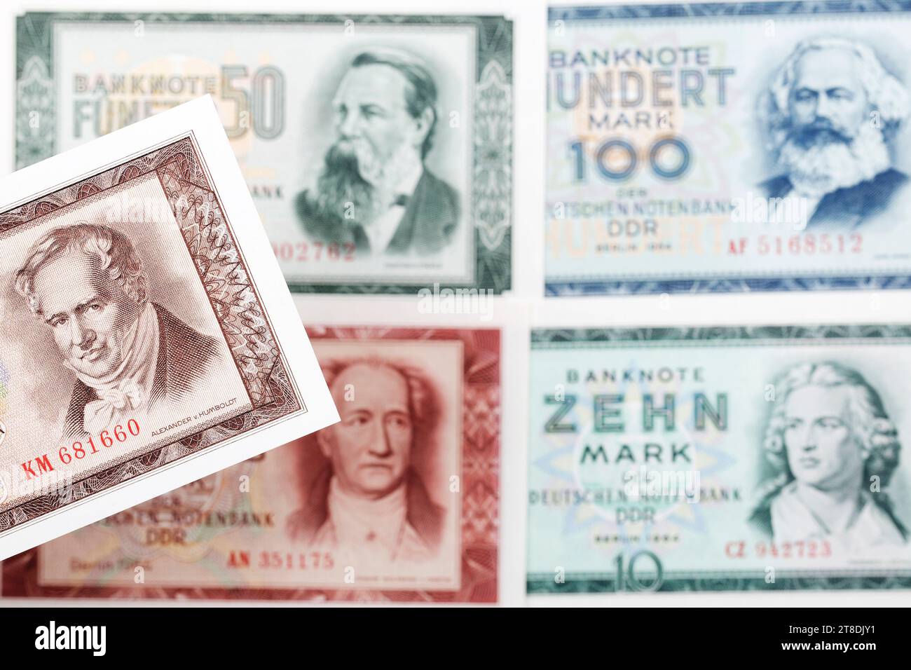 Old Eastern Germany money - Mark a business background Stock Photo - Alamy
