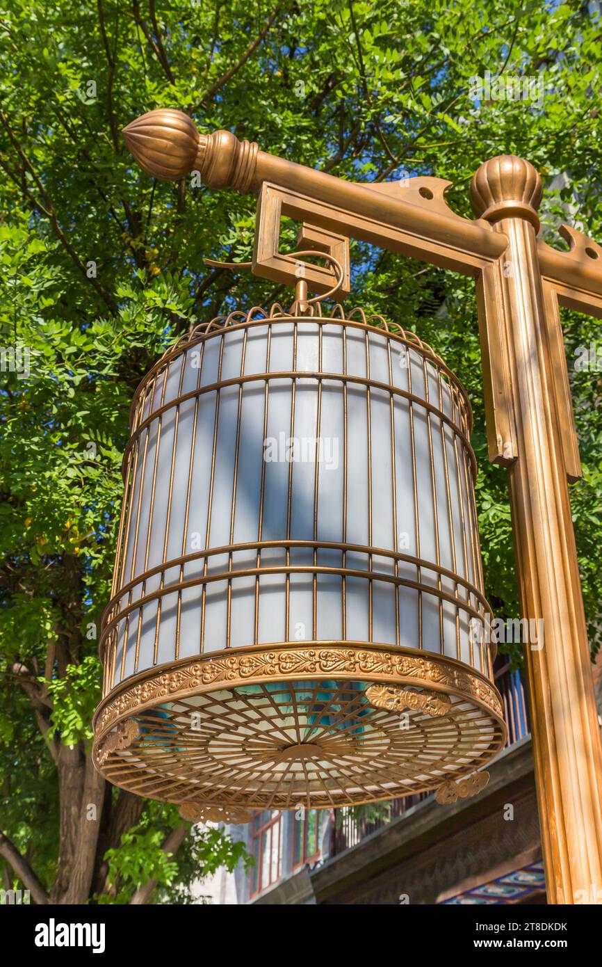 Traditional chinese street light in Qianmen street in Beijing, China ...