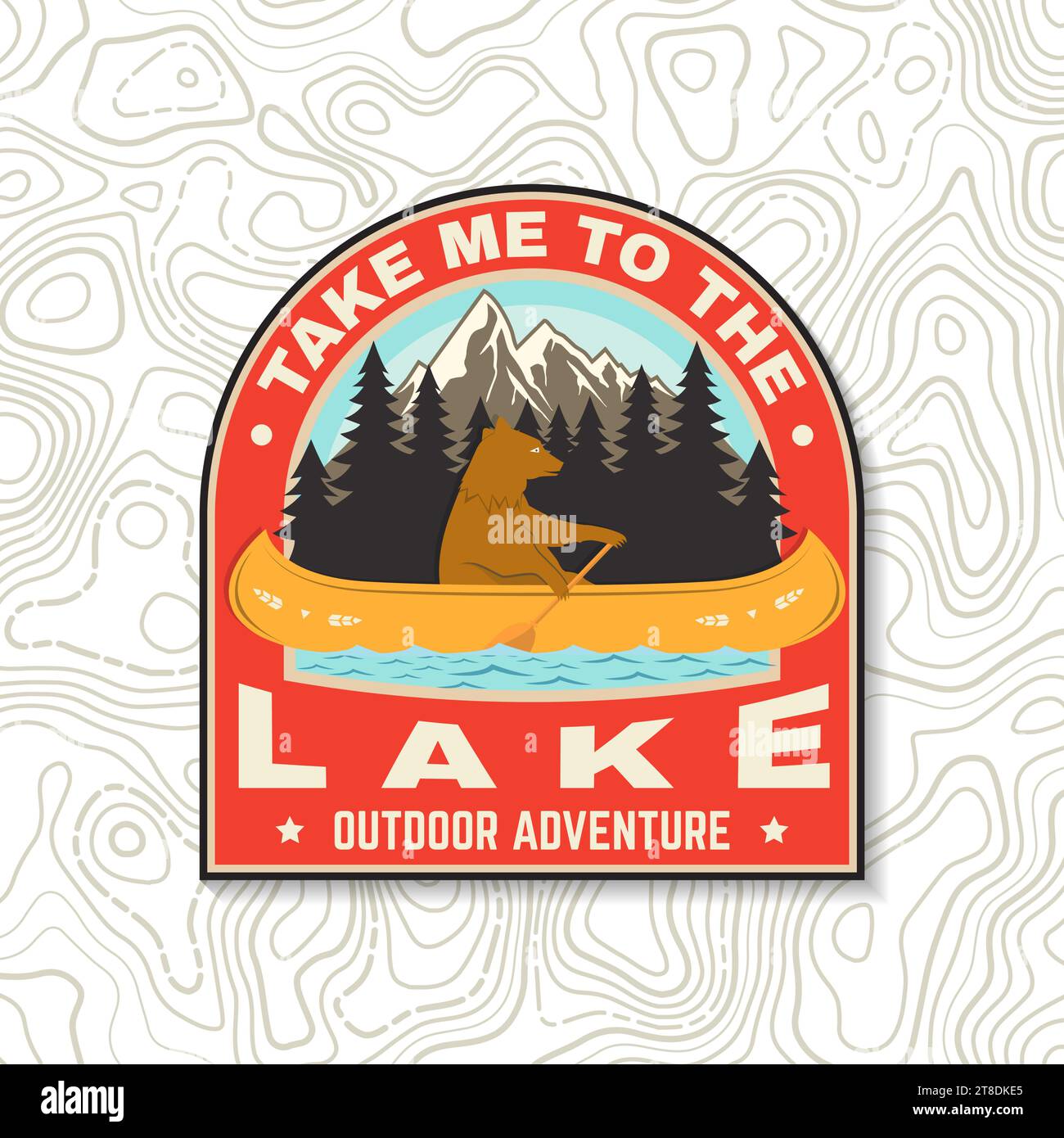 Take me to the lake patch, sticker. Camping quote. Vector. Vintage ...