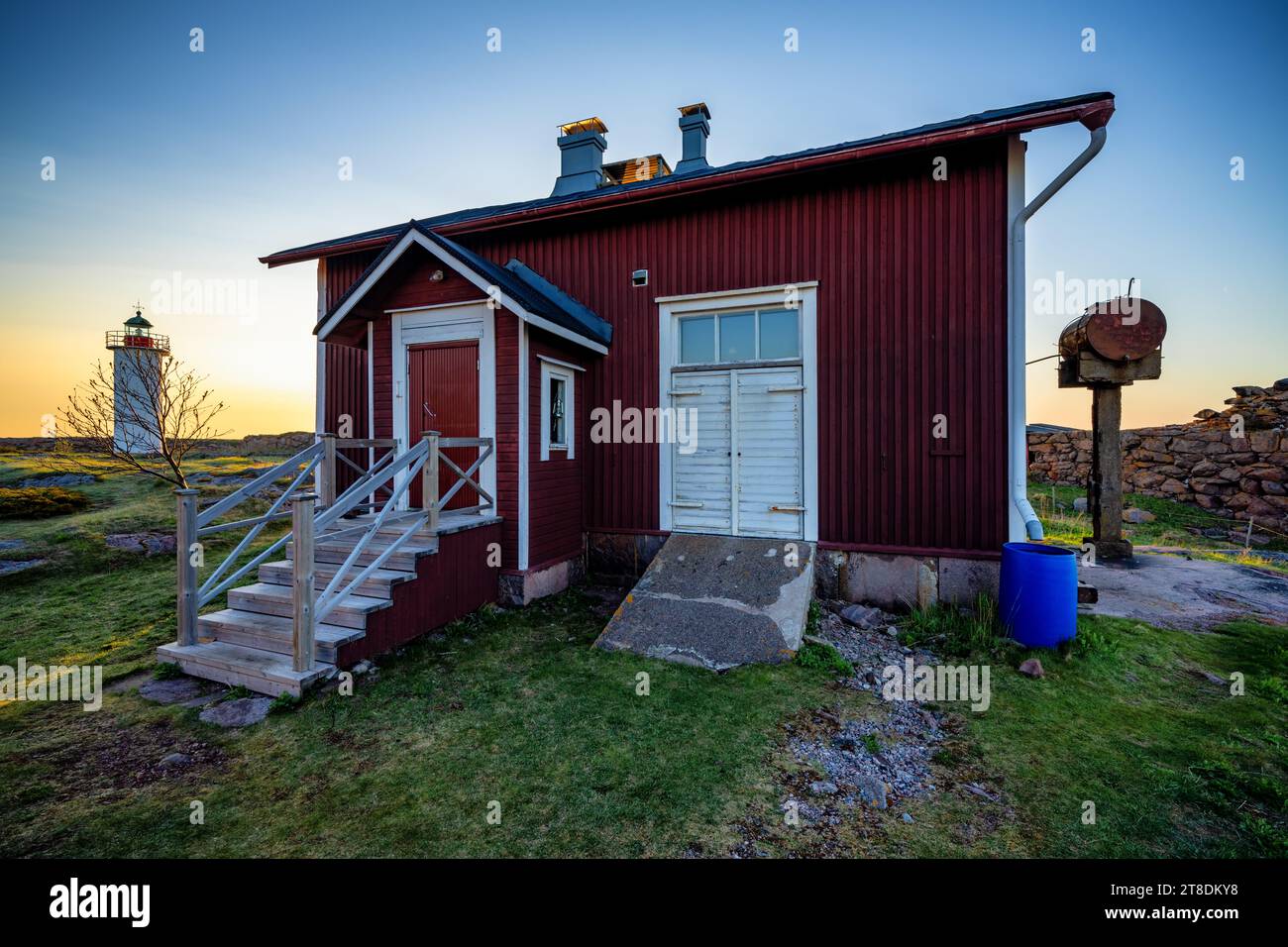 Morning at Gustavsvärn lighthouse island near Hanko, Finland Stock ...