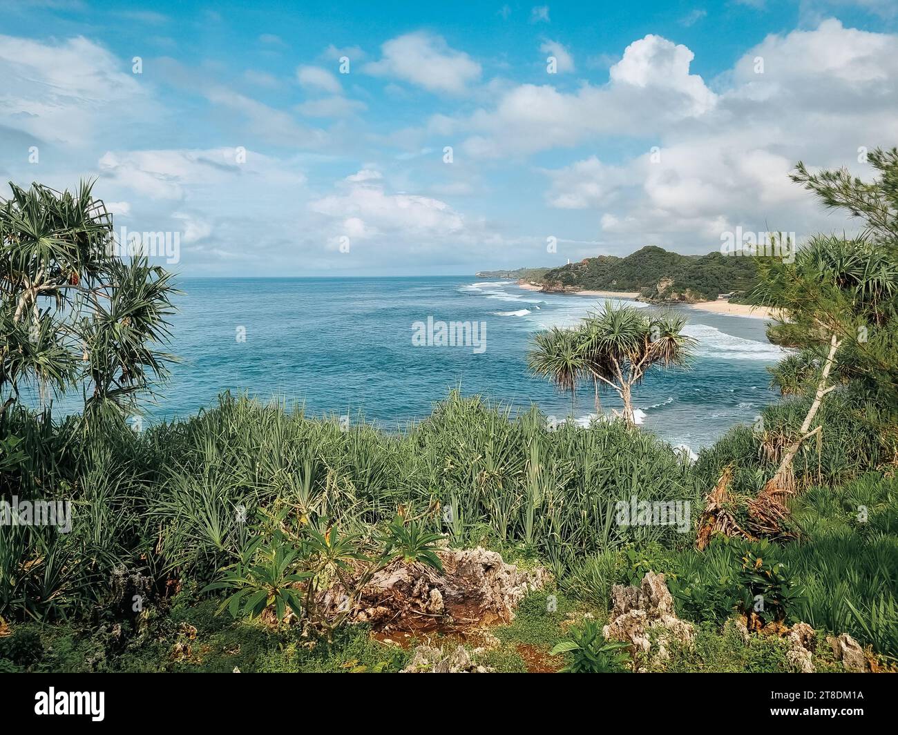 Landscape view of Drini Beach, Gunung Kidul, Yogyakarta, Indonesia ...