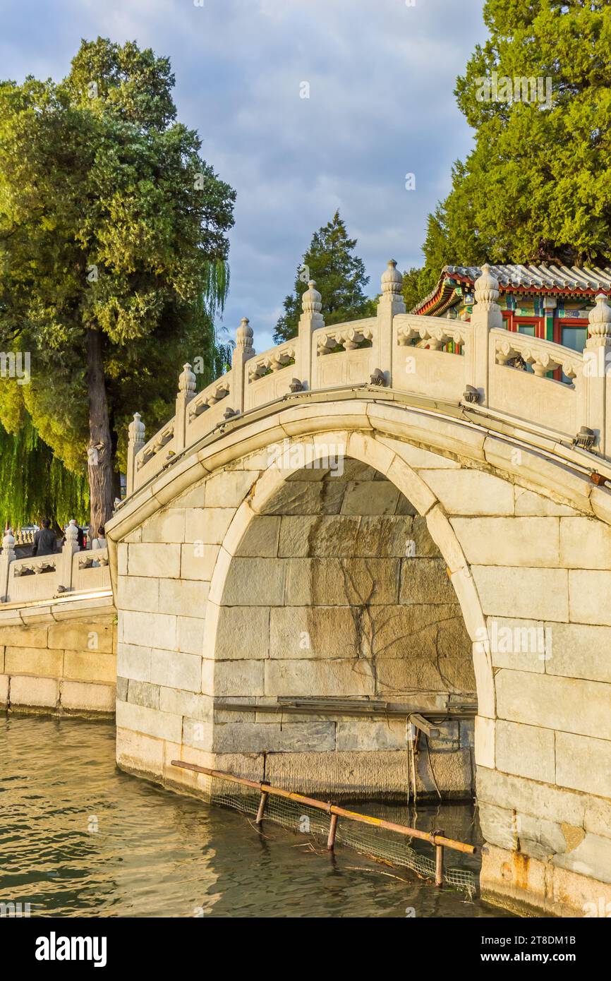 Historic arched bridge in Beihai Park in Beijing, China Stock Photo - Alamy