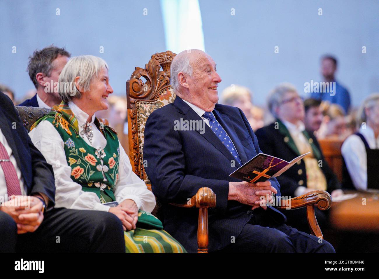 Bodø 20231119.King Harald during the service in Bodoe Cathedral where ...