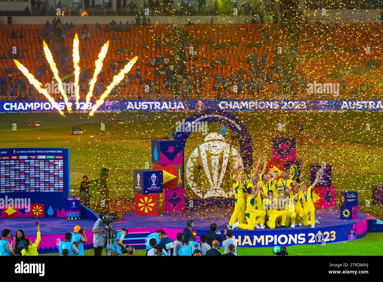 Ahmedabad, Gujarat, India. 19th Nov, 2023. Australian players ...