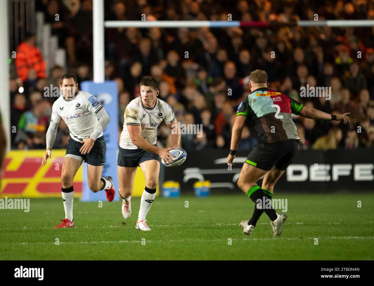 Saracens Captain Owen Farrell in action during the Gallagher ...