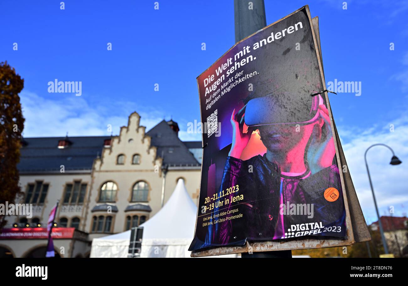 20 November 2023, Thuringia, Jena: A poster advertises the Market of ...