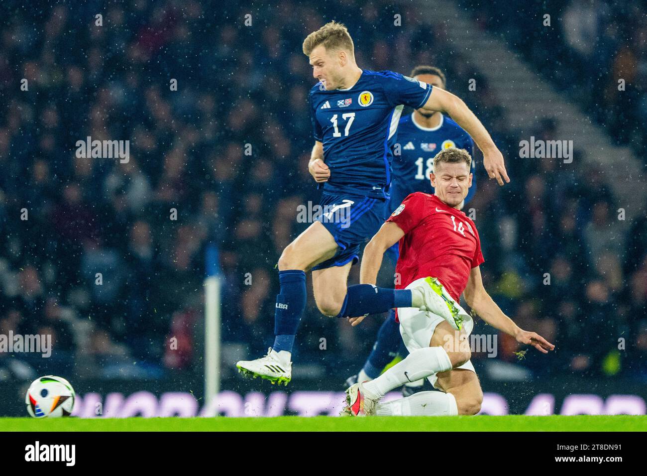 Glasgow, Scotland 20231119.Scotland's Stuart Armstrong and Norway's ...