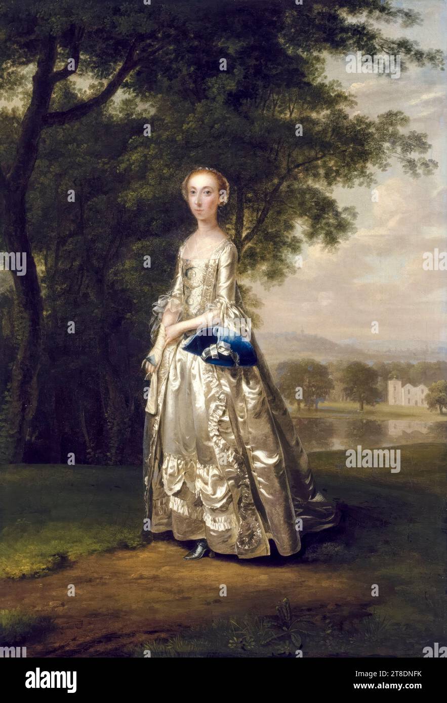 Arthur Devis, Portrait of a Lady in a Landscape, painting in oil on ...