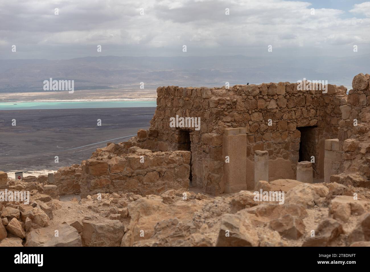 A scenic view of Masada, an ancient fortification in the Southern ...