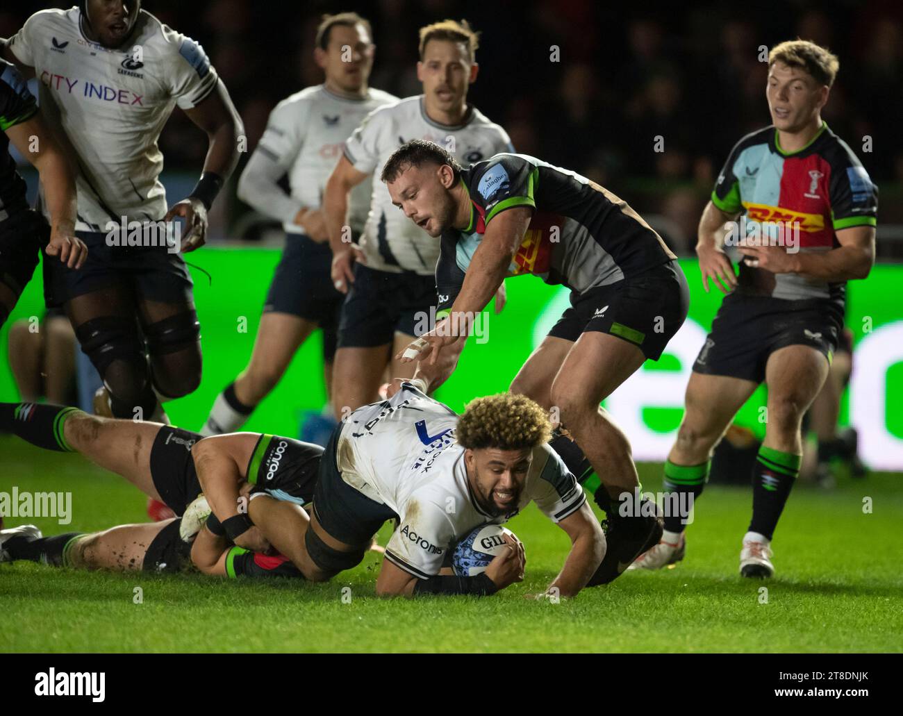 Saracens Andy Christie in action during the Gallagher Premiership Rugby ...