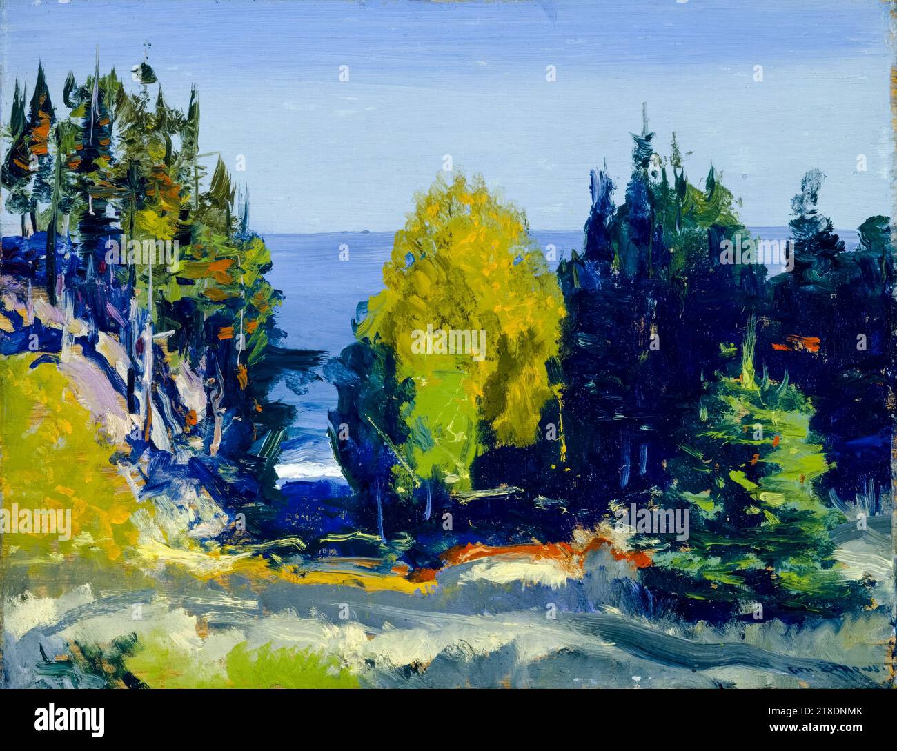 George Bellows, The Grove, Monhegan, landscape painting in oil on ...