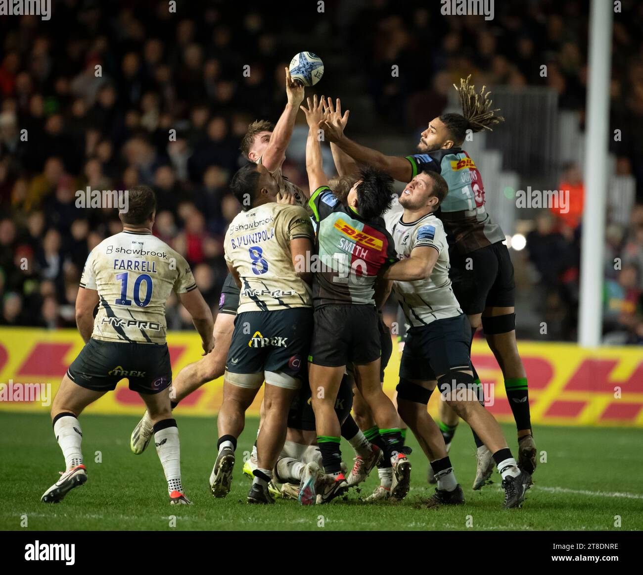 Harlequins' Chandler Cunningham-South in action during the Gallagher ...