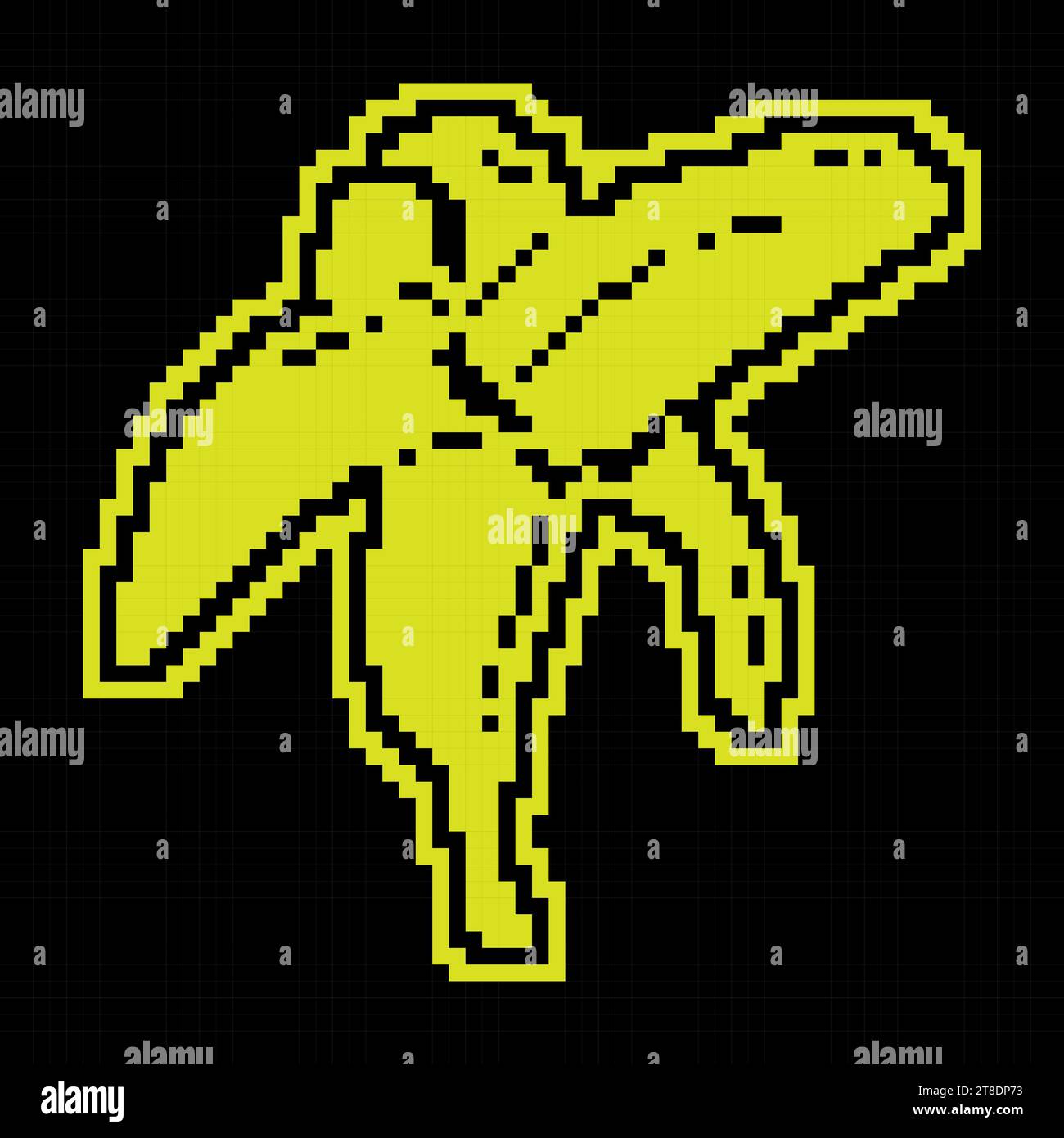 Pixel silhouette icon, peeled banana fruit. Fruit diet and healthy ...