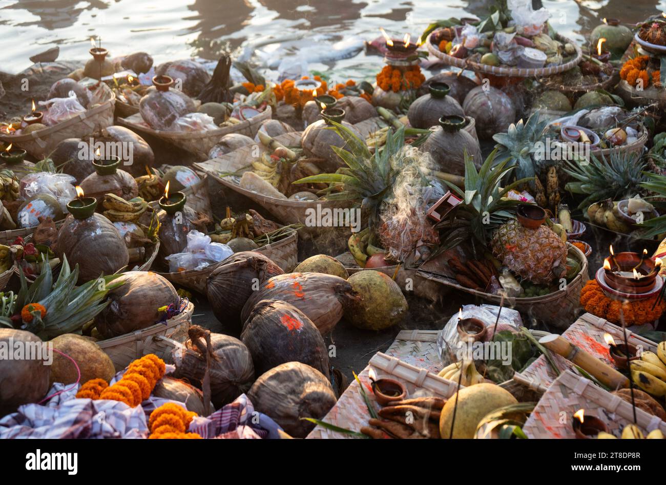 Guwahati, Assam, India. 19th Nov, 2023. Puja ingredients to worship the ...